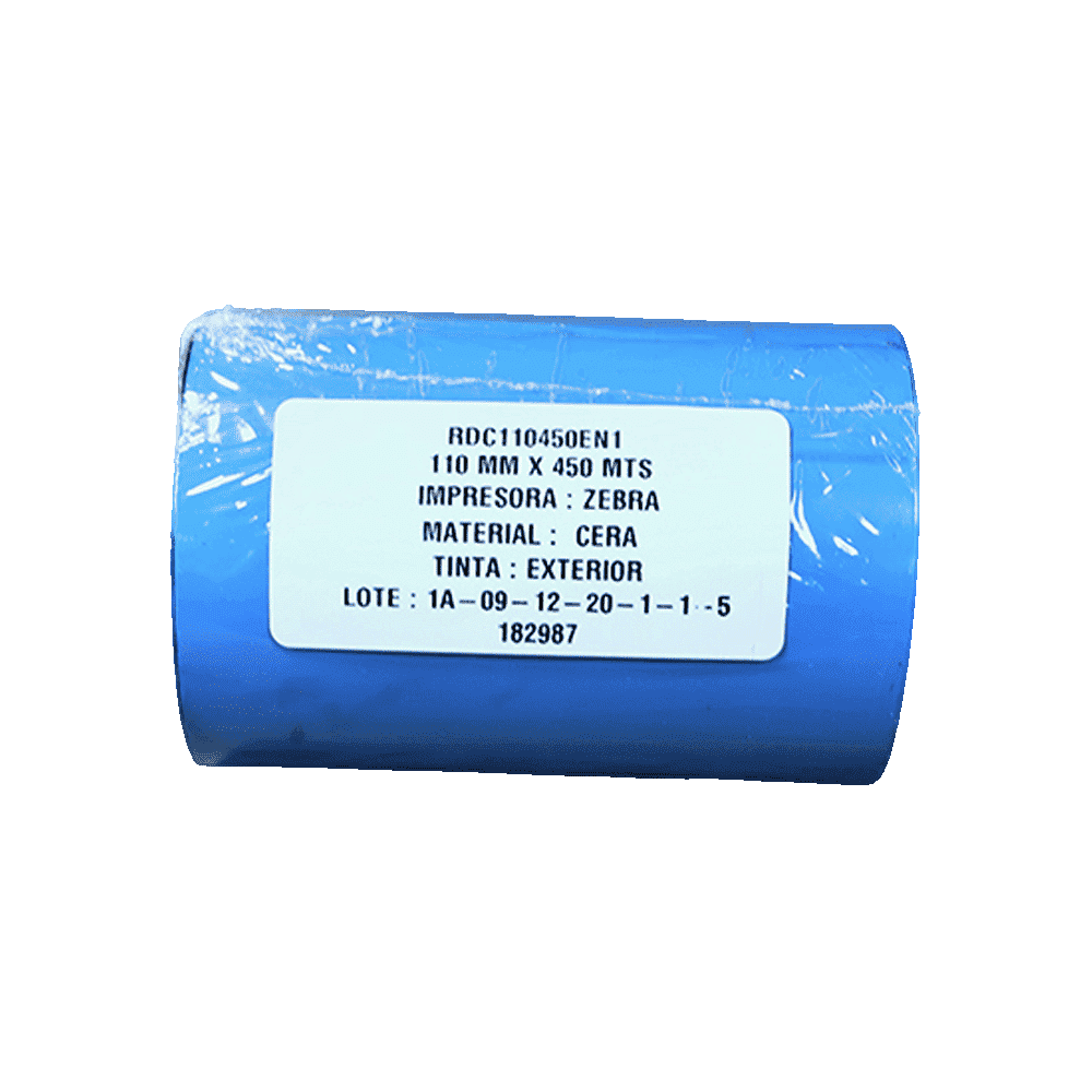 Ribbon cera estandar 110mmx450mts impresora Zebra (26 Pzas) - RIVUS®